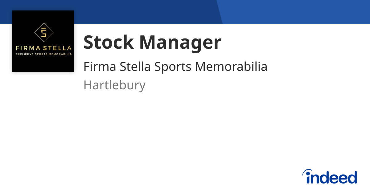 Stock Manager - Hartlebury DY10 4JD - Indeed.com