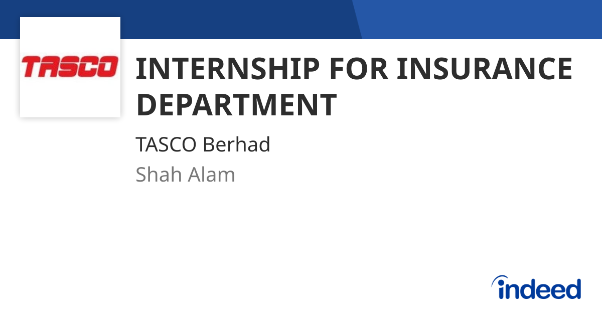 INTERNSHIP FOR LEGAL DEPARTMENT - Shah Alam - Indeed.com
