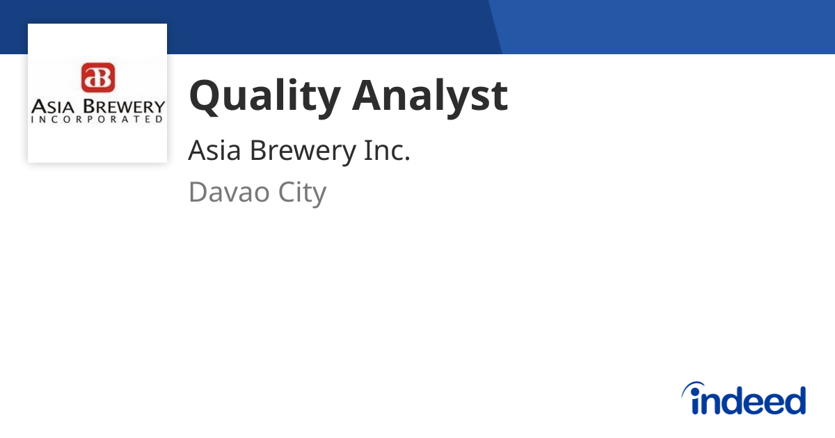 Quality Analyst - Davao City - Indeed.com