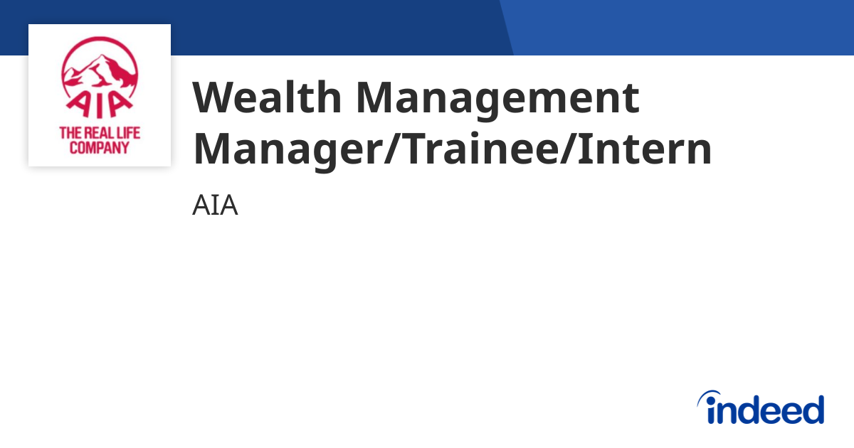 Wealth Management Manager/Trainee/Intern - Kowloon - Indeed.com