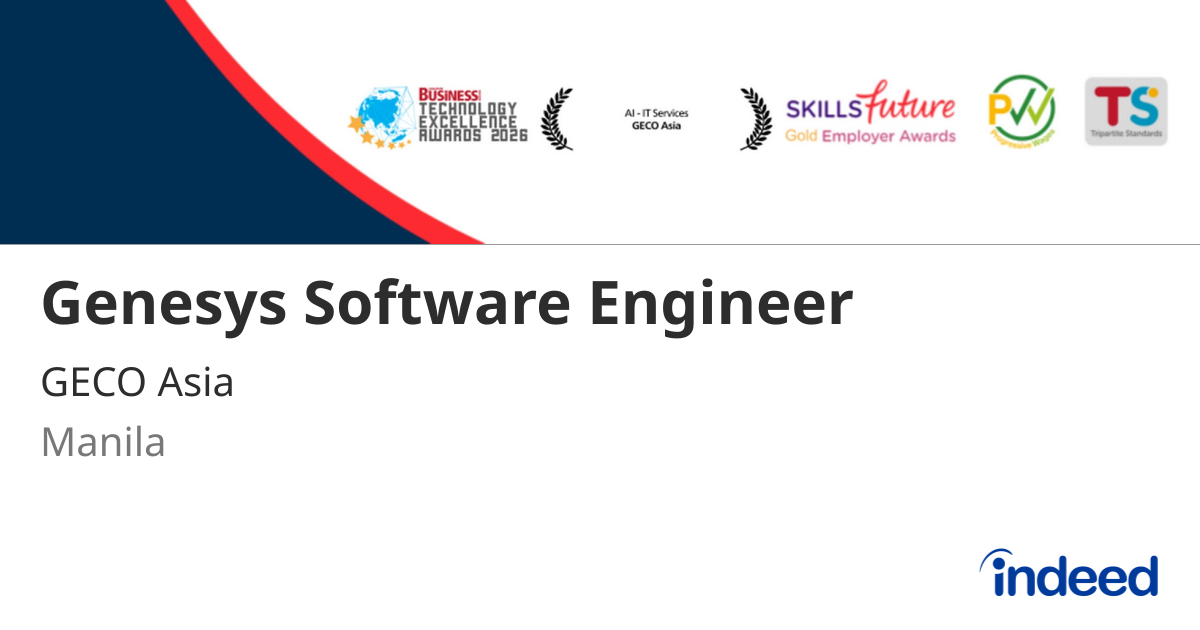 Genesys Software Engineer - Manila - Indeed.com