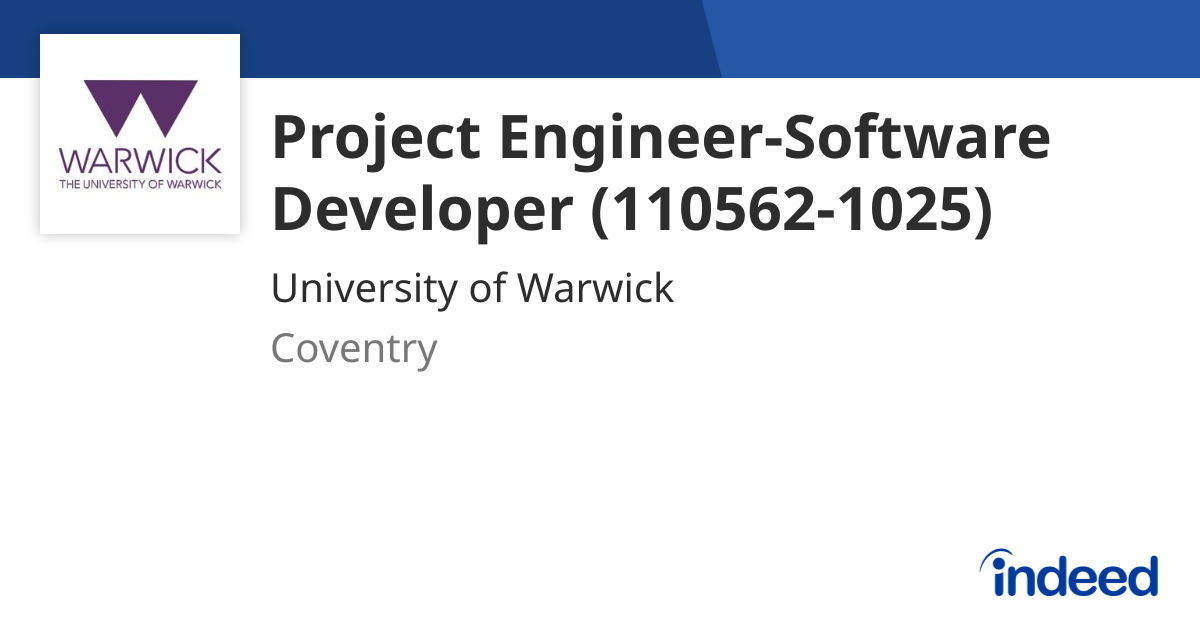 Project Engineer-Software Developer (110562-1025) - Coventry - Indeed.com