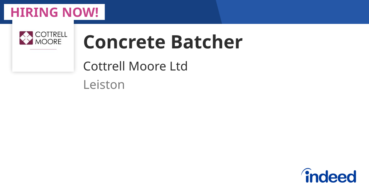 Concrete Batcher - Leiston IP16 - Indeed.com