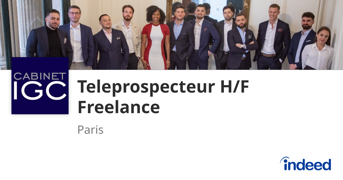 Teleprospecteur H/F Freelance - 75008 Paris - Indeed.com
