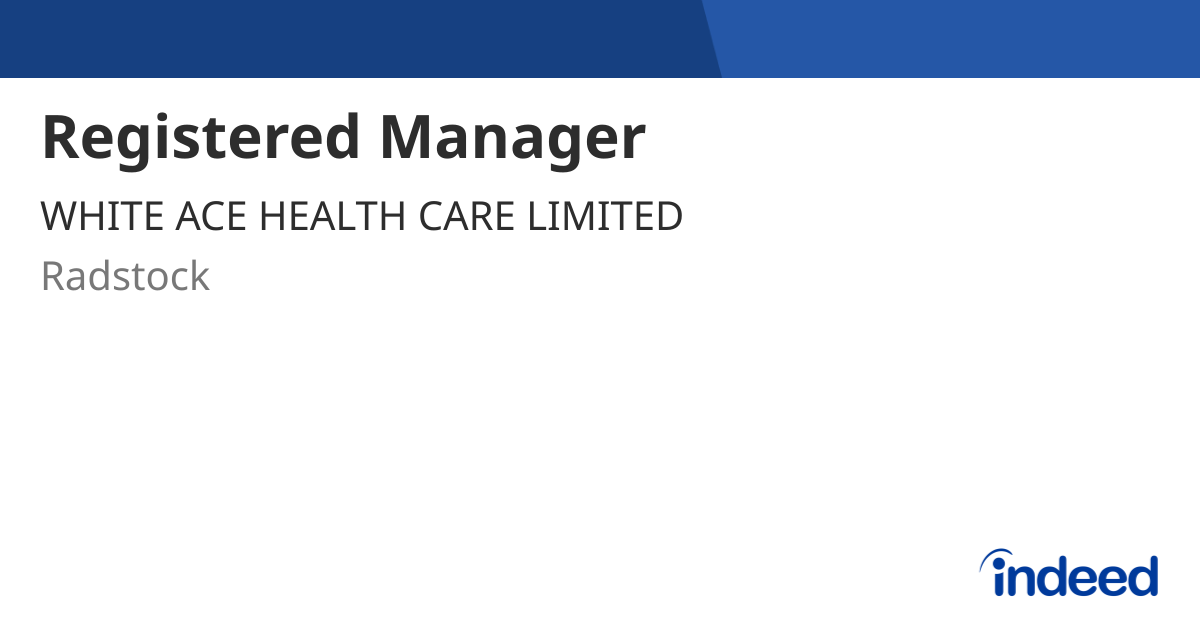 Registered Manager - Radstock BA3 - Indeed.com