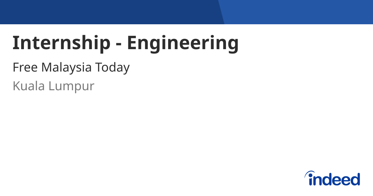 Internship - Engineering - Kuala Lumpur - Indeed.com