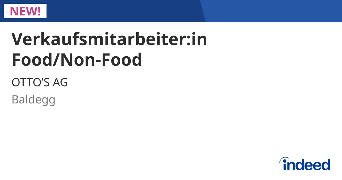 Verkaufsmitarbeiter:in Food/Non-Food - Baldegg, LU - Indeed.com