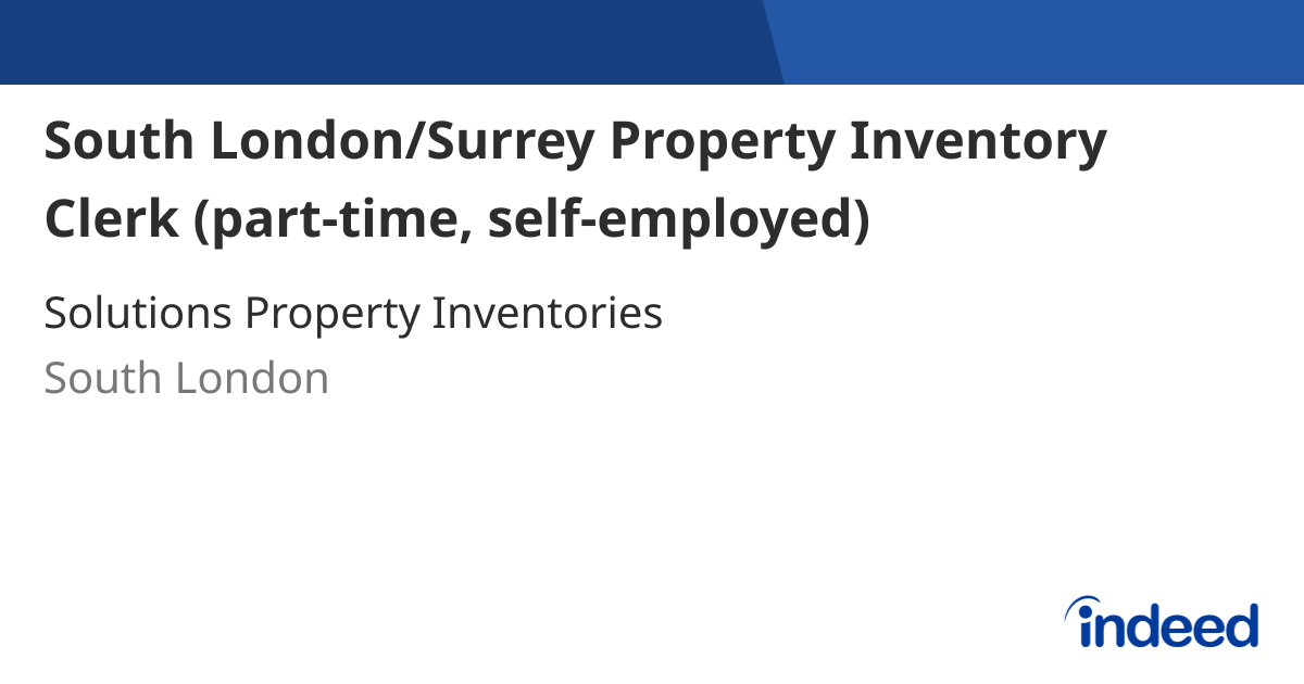 South London/Surrey Property Inventory Clerk (part-time, self-employed ...