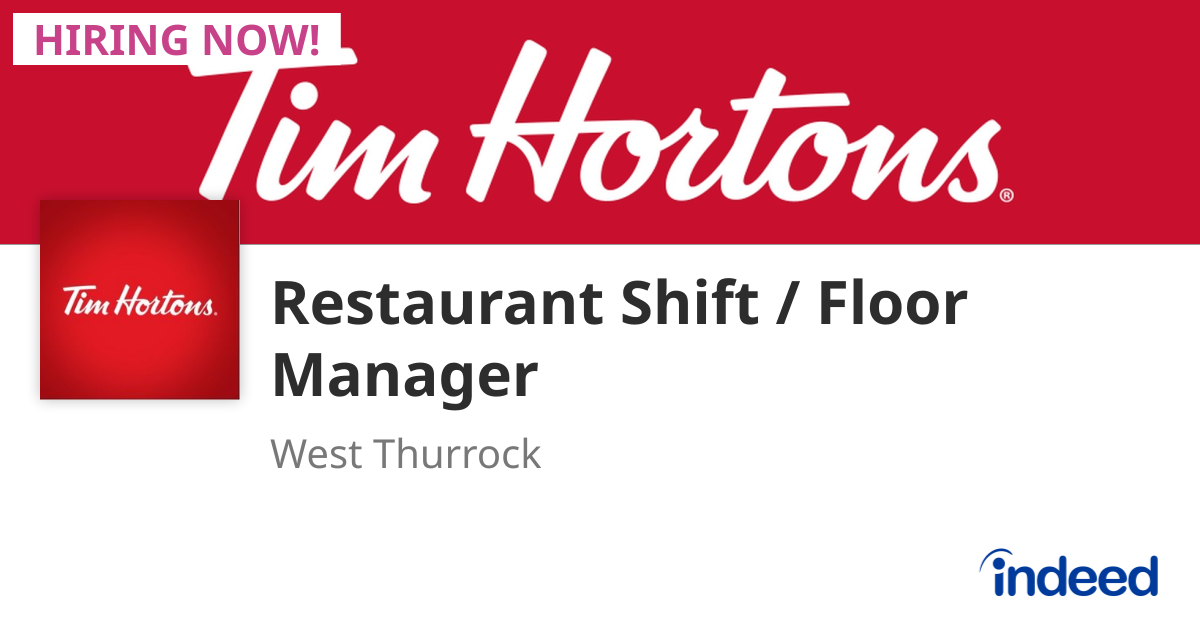 Restaurant Shift / Floor Manager - West Thurrock RM20 1WN - Indeed.com
