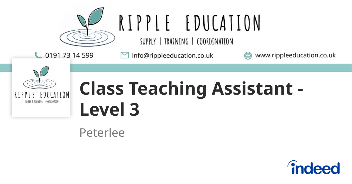 Class Teaching Assistant - Level 3 - Peterlee SR8 - Indeed.com
