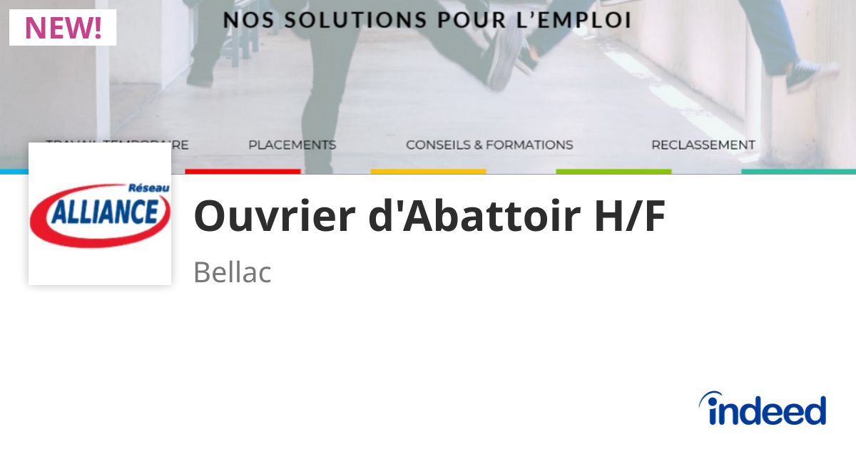 Ouvrier d'Abattoir H/F - 87300 Bellac - Indeed.com