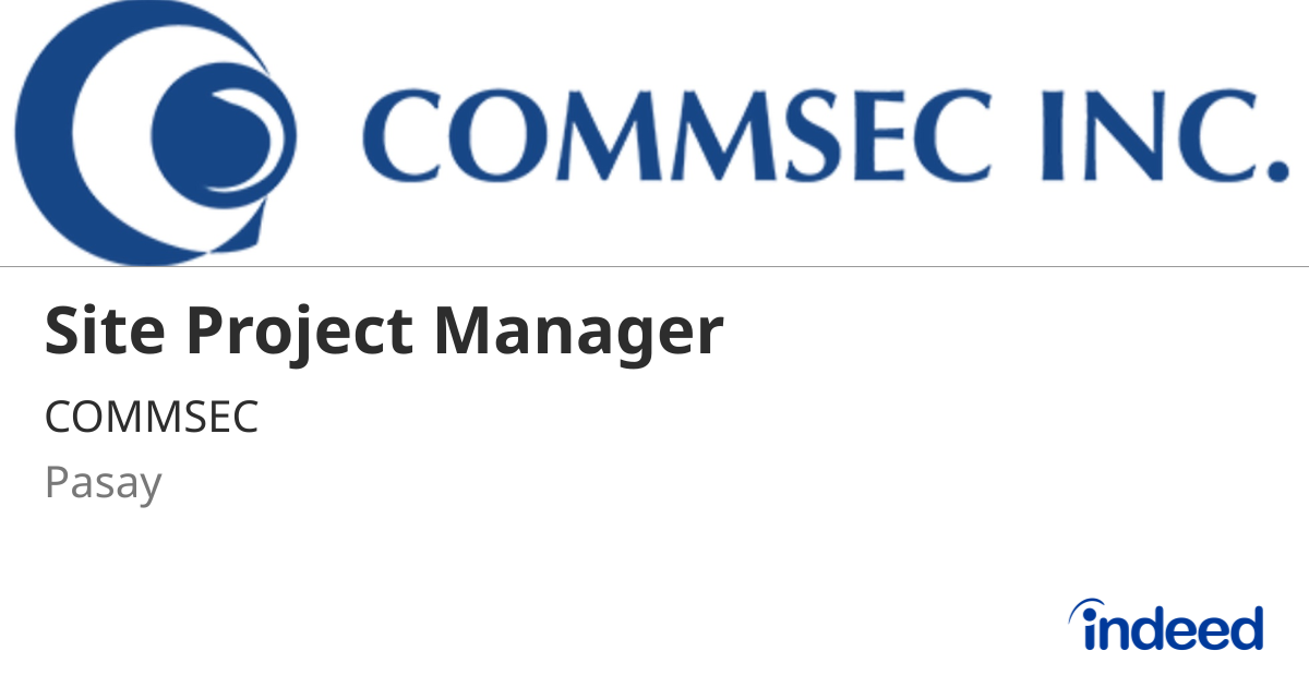 Site Project Manager - Pasay - Indeed.com