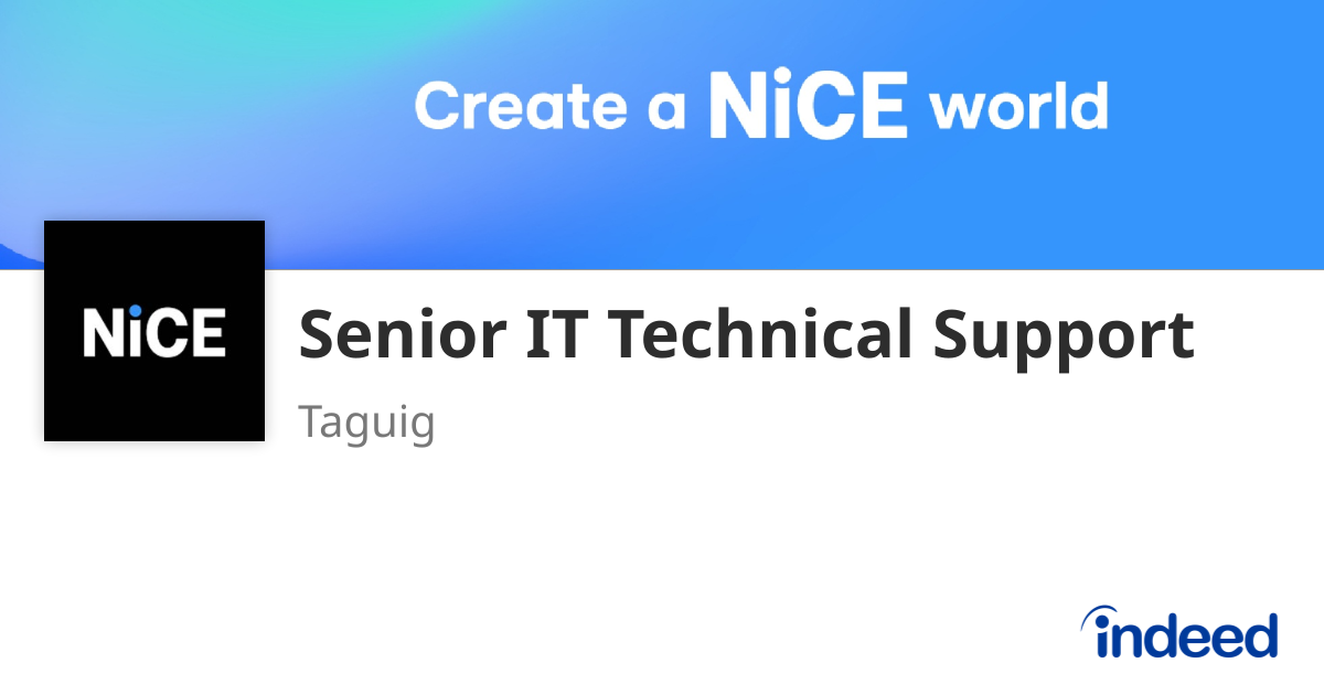 Senior IT Technical Support - Taguig - Indeed.com