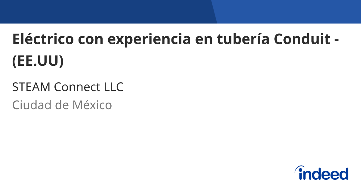 Eléctrico con experiencia en tubería Conduit - (EE.UU) - Ciudad de ...