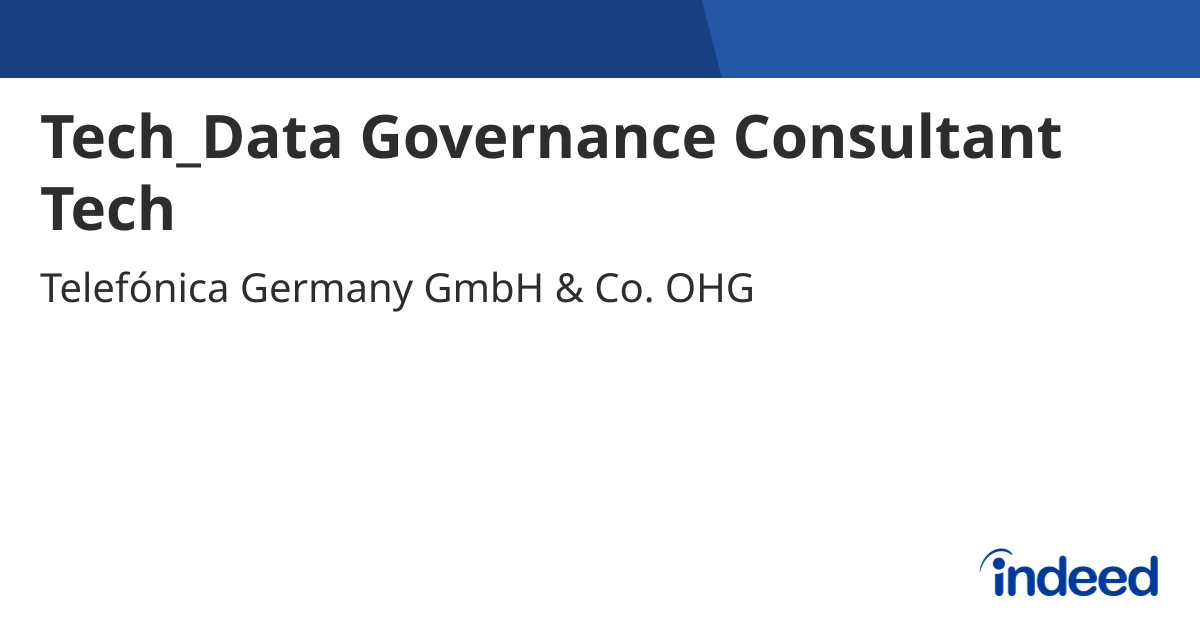 Tech_Data Governance Consultant Tech - España - Indeed.com