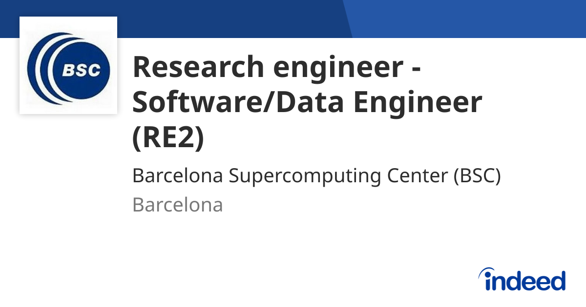 Research engineer - Software/Data Engineer (RE2) - Barcelona, Barcelona provincia - Indeed.com