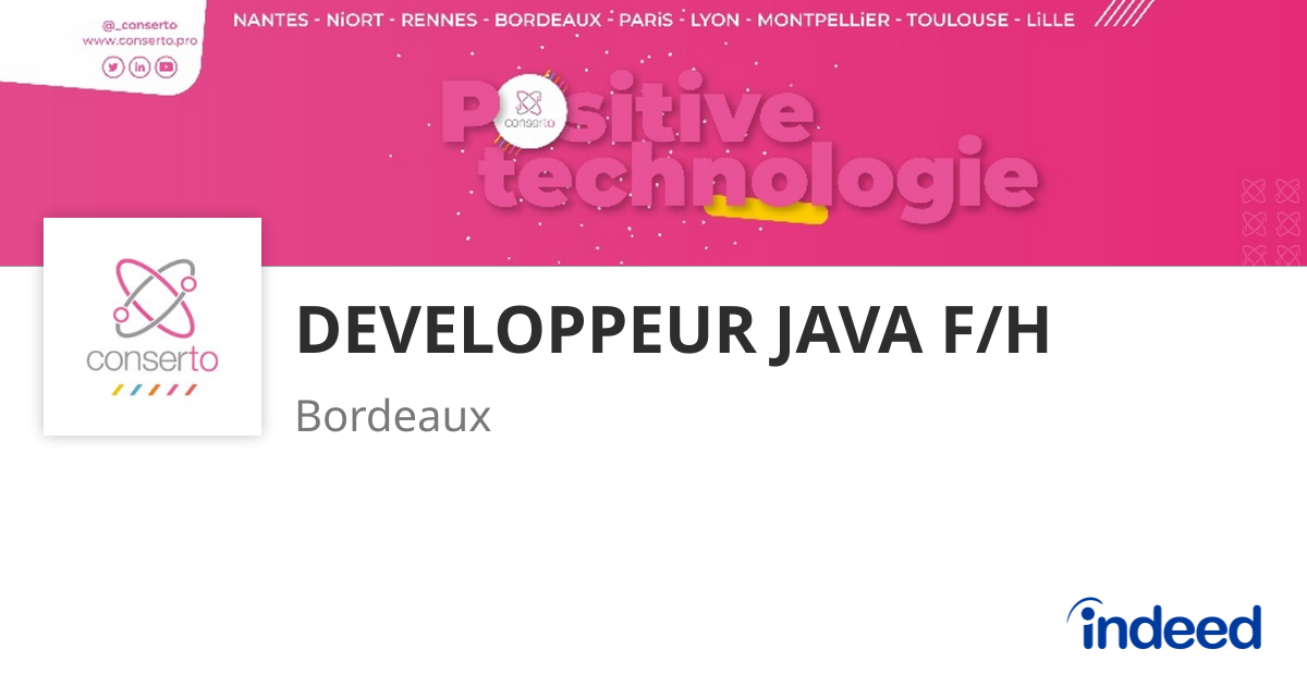 DEVELOPPEUR JAVA F/H - 33000 Bordeaux - Indeed.com
