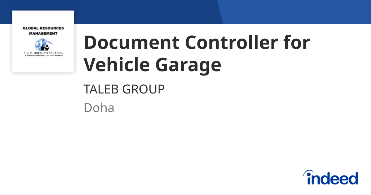 Document Controller for Vehicle Garage - Doha - Indeed.com