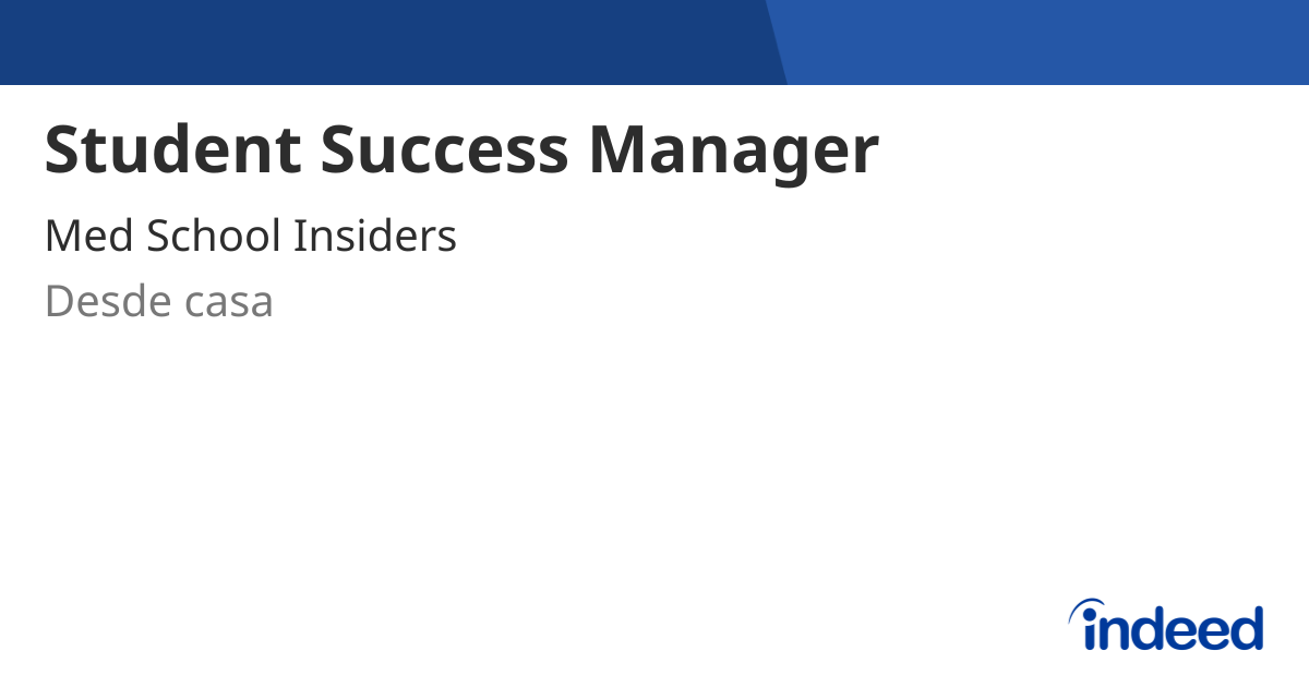 Student Success Manager - Desde casa - Indeed.com