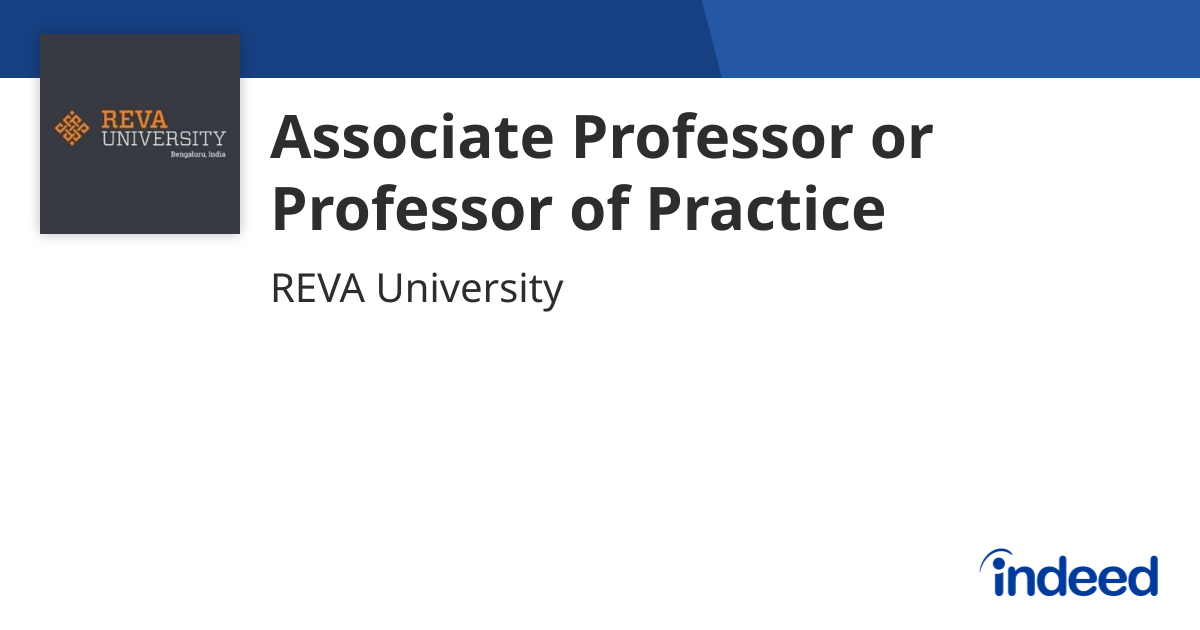 Associate Professor or Professor of Practice - Bengaluru, Karnataka - Indeed.com