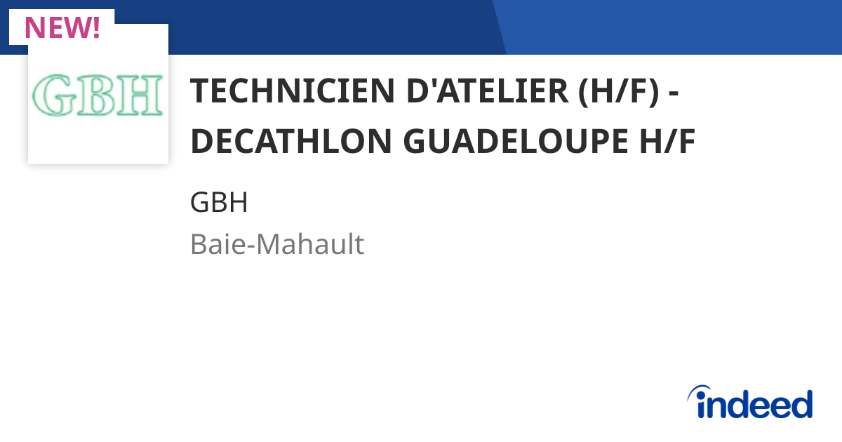 TECHNICIEN D'ATELIER (H/F) - DECATHLON GUADELOUPE H/F - Baie-Mahault ...