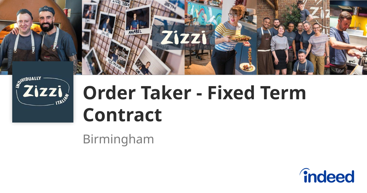 Order Taker - Fixed Term Contract - Birmingham B1 - Indeed.com