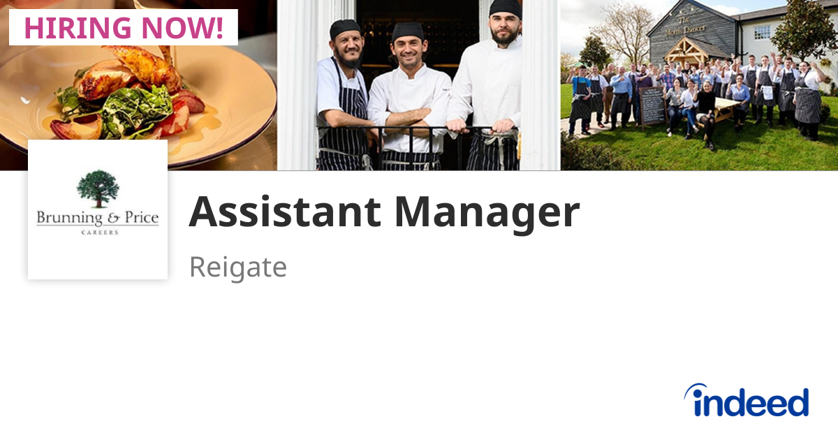 Assistant Manager - Reigate - Indeed.com