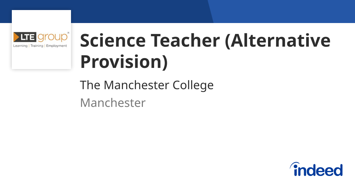 Science Teacher (Alternative Provision) - Manchester - Indeed.com