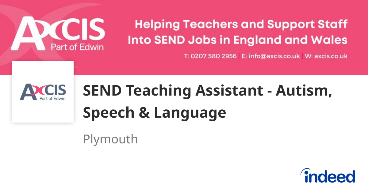 SEND Teaching Assistant - Autism, Speech & Language - Plymouth PL7 ...