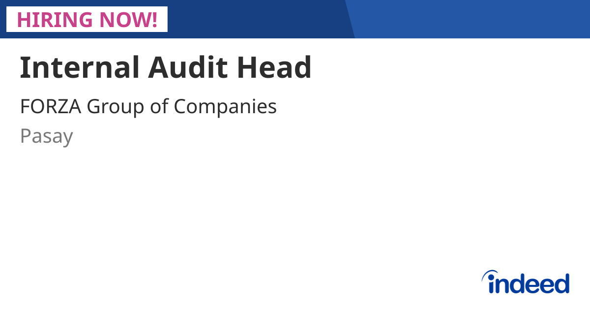 Internal Audit Head - Pasay - Indeed.com