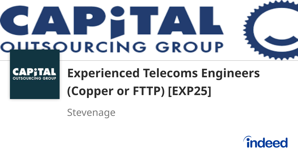 Experienced Telecoms Engineers (Copper or FTTP) [EXP25] - Stevenage ...