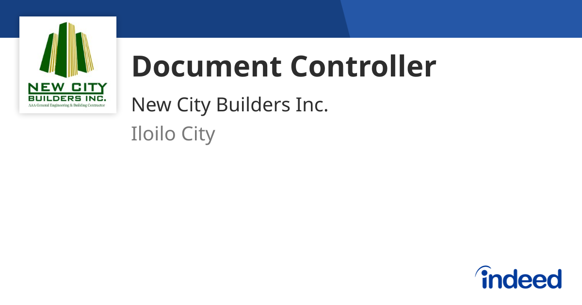 Document Controller - Iloilo City - Indeed.com