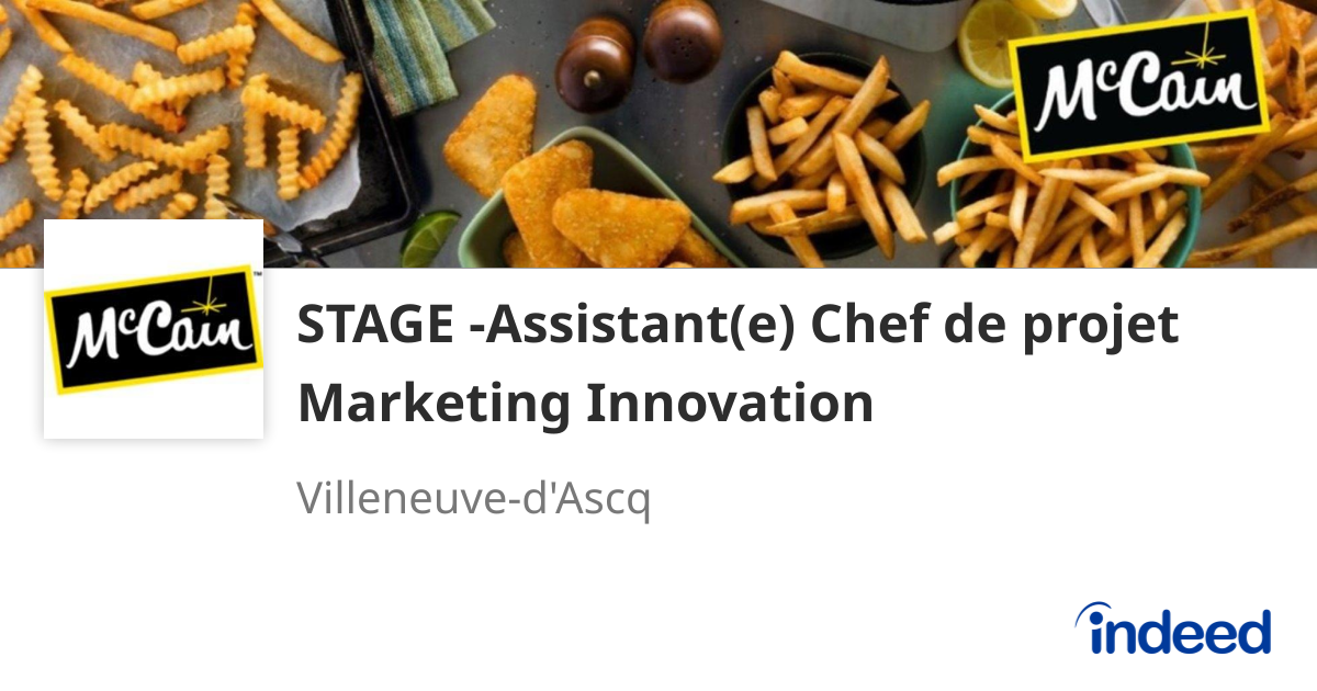 STAGE -Assistant(e) Chef de projet Marketing Innovation - Villeneuve-d ...