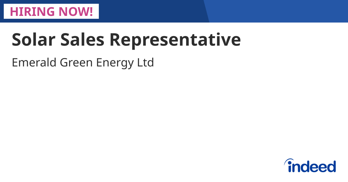 Solar Sales Representative - West Midlands Region - Indeed.com
