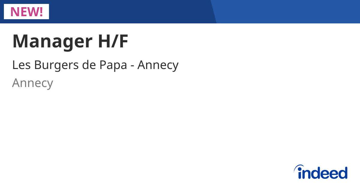 Manager H/F - 74000 Annecy - Indeed.com