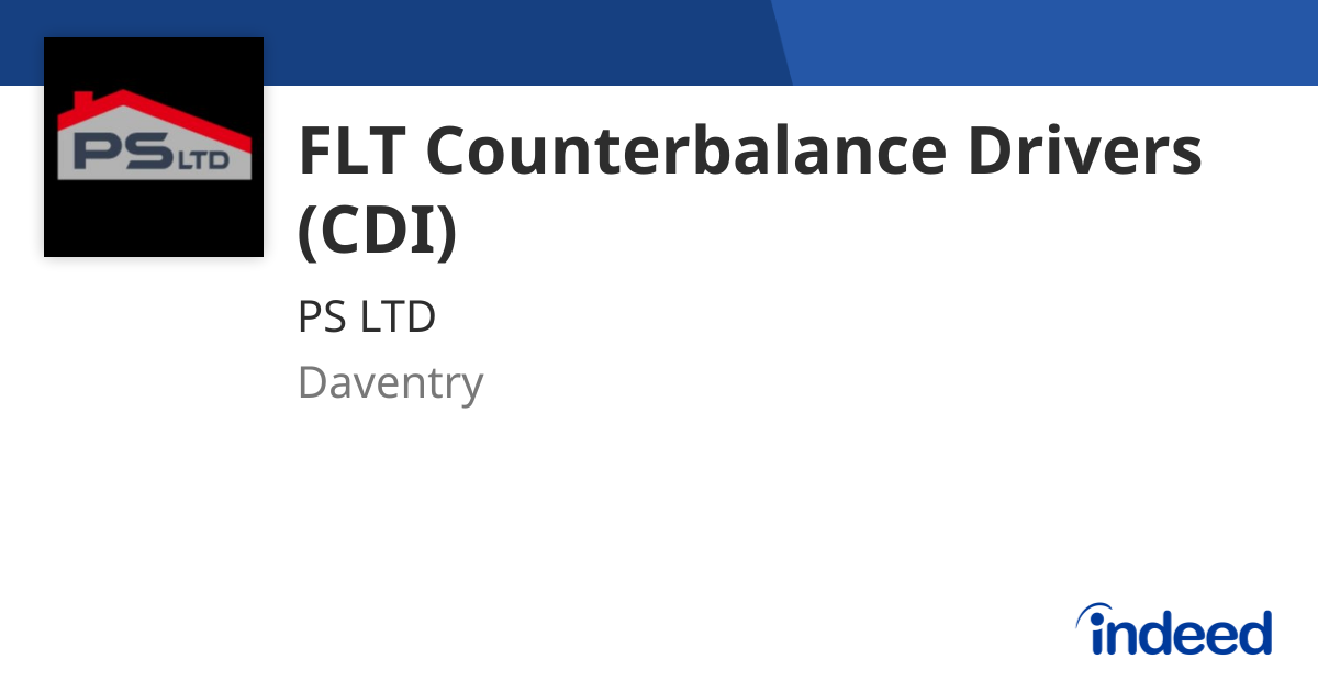 FLT Counterbalance Drivers (CDI) - Daventry - Indeed.com