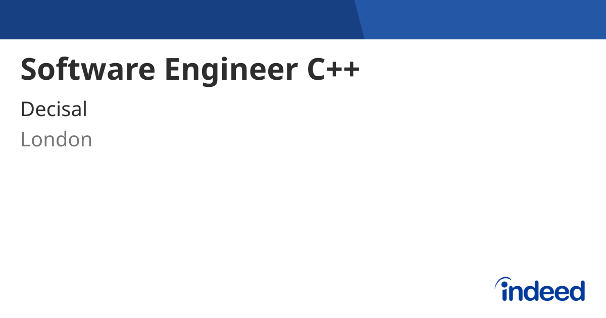 Software Engineer C++ - London - Indeed.com