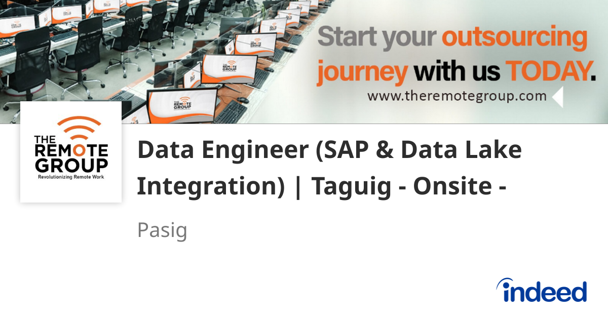 Data Engineer (SAP & Data Lake Integration) | Taguig - Onsite - Night Shift - Pasig - Indeed.com