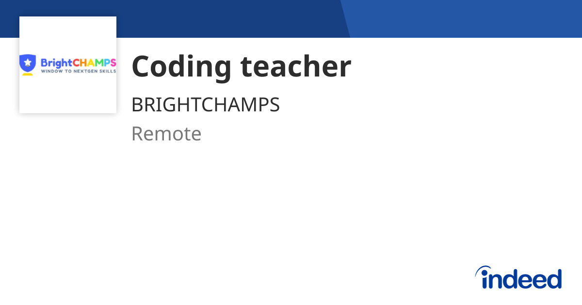 Coding teacher - Remote - Indeed.com