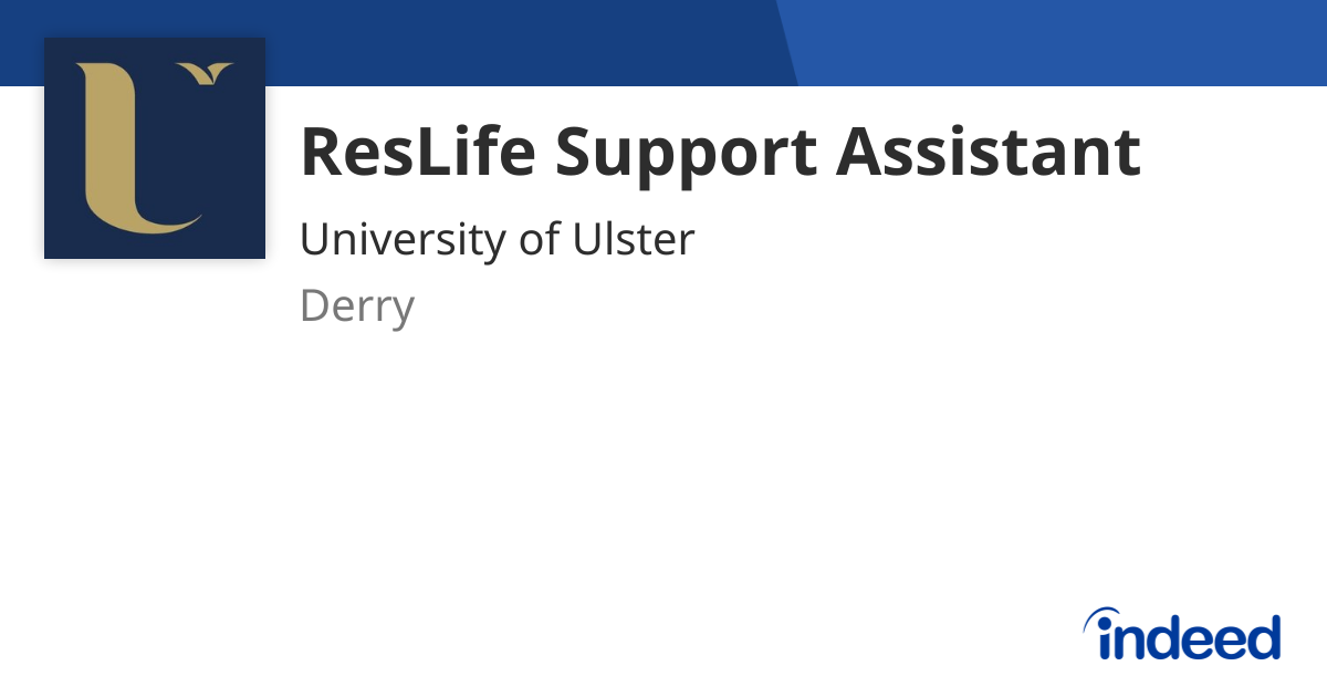 ResLife Support Assistant - Derry BT48 7JL - Indeed.com