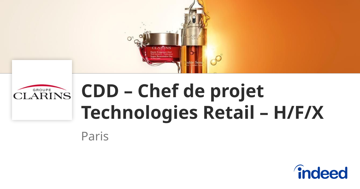 CDD – Chef de projet Technologies Retail – H/F/X - Paris (75) - Indeed.com