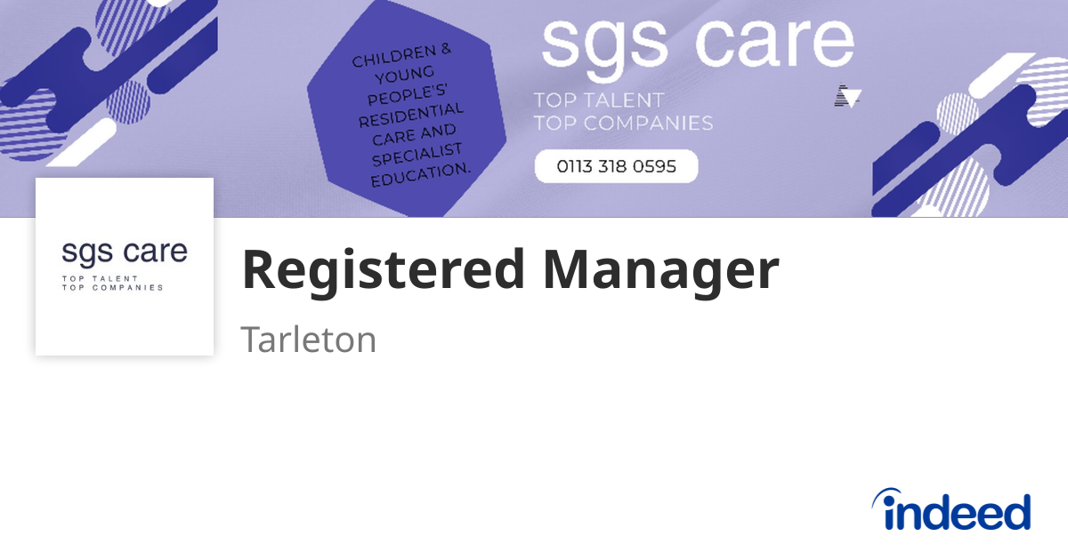 Registered Manager - Tarleton PR4 - Indeed.com