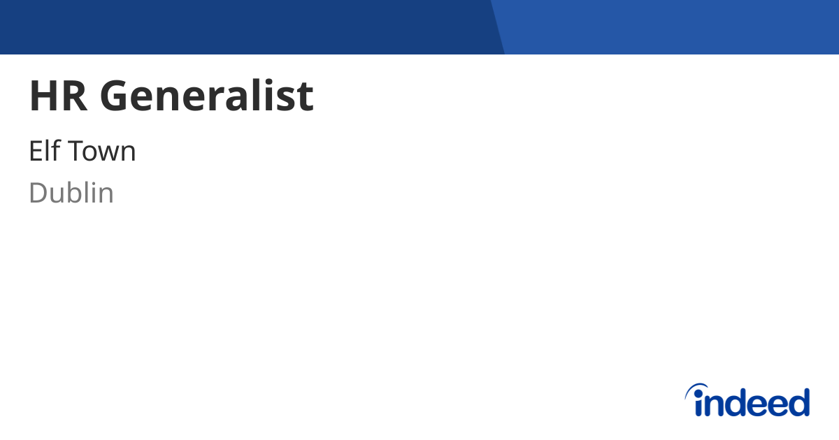 HR Generalist - Dublin, County Dublin - Indeed.com