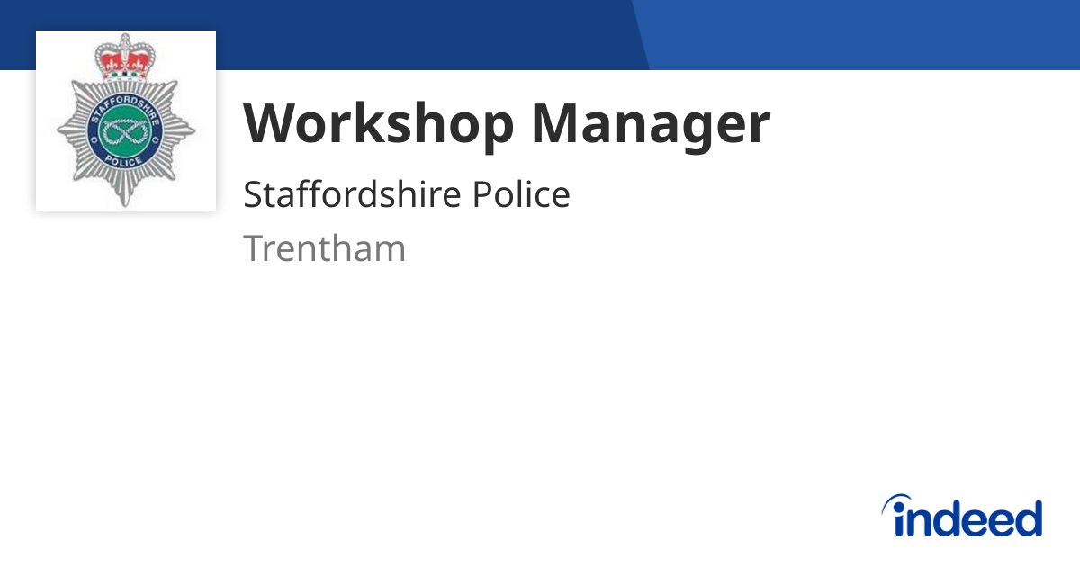 Workshop Manager - Trentham - Indeed.com