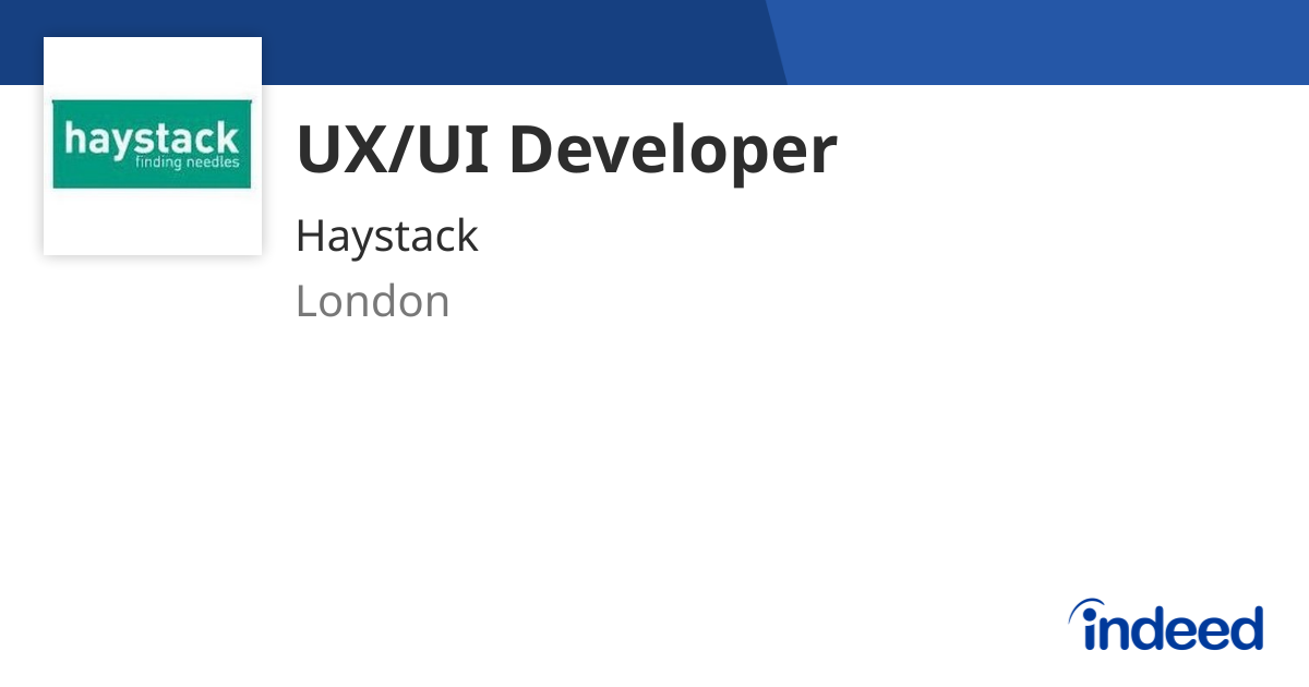 UX/UI Developer - London - Indeed.com