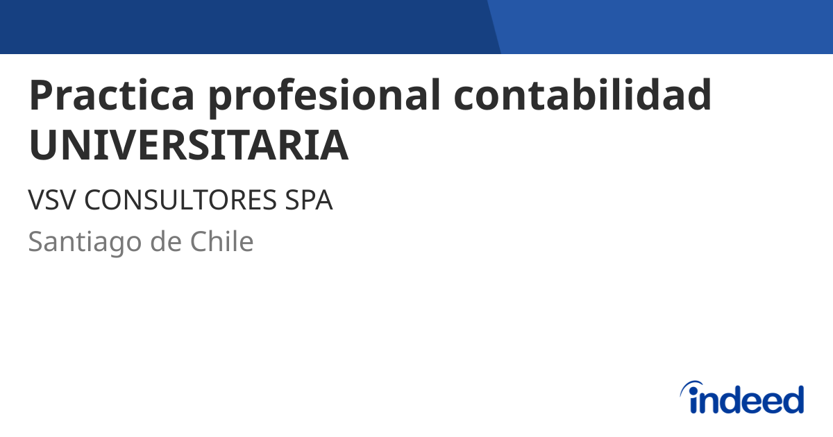 Practica profesional contabilidad UNIVERSITARIA - Santiago de Chile ...