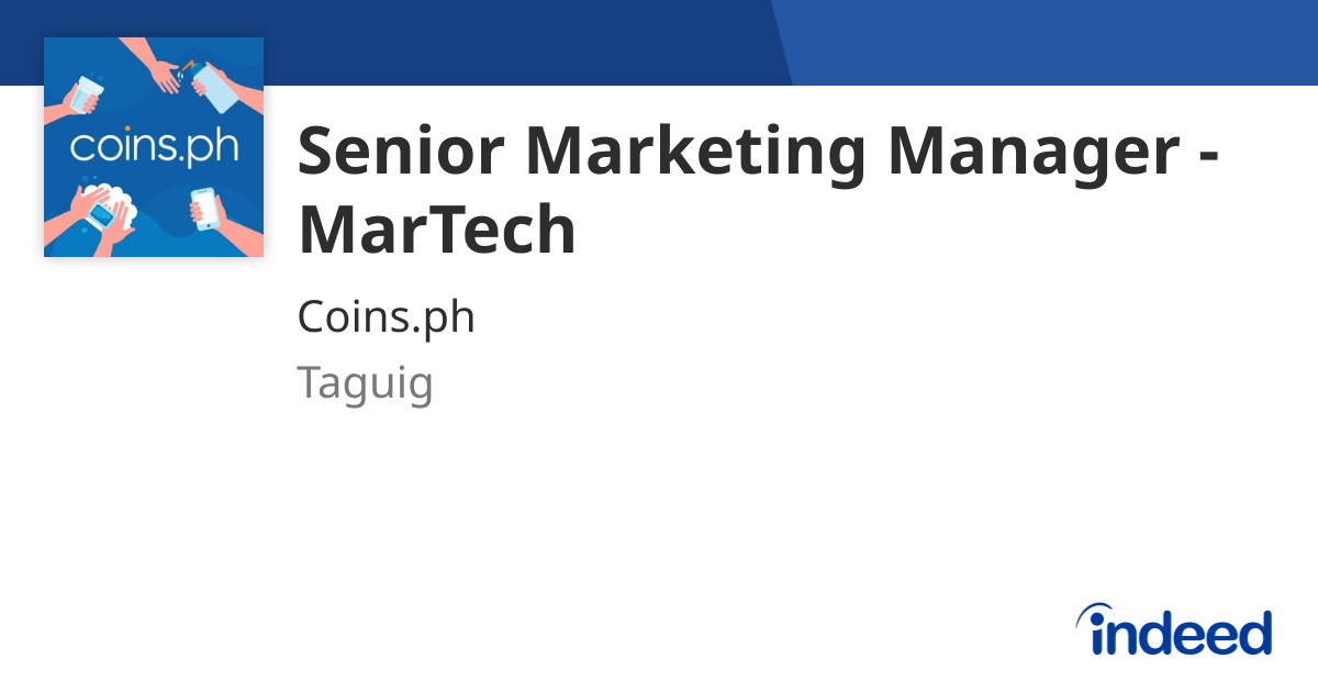 Senior Marketing Manager - MarTech - Taguig - Indeed.com