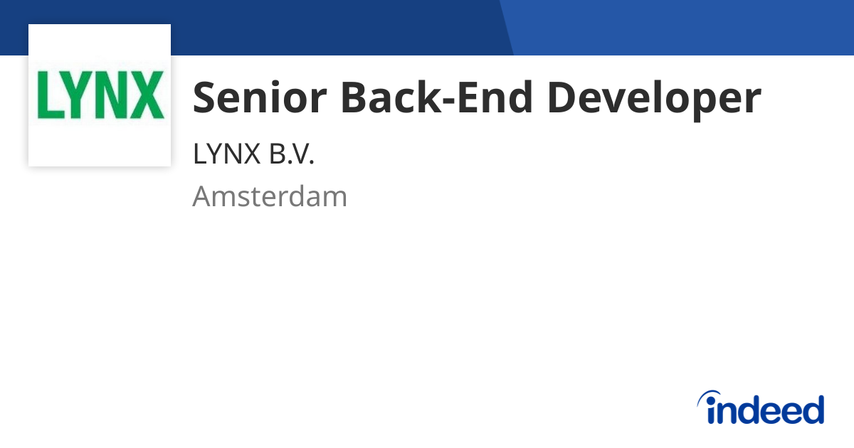Senior Back-End Developer - Amsterdam - Indeed.com