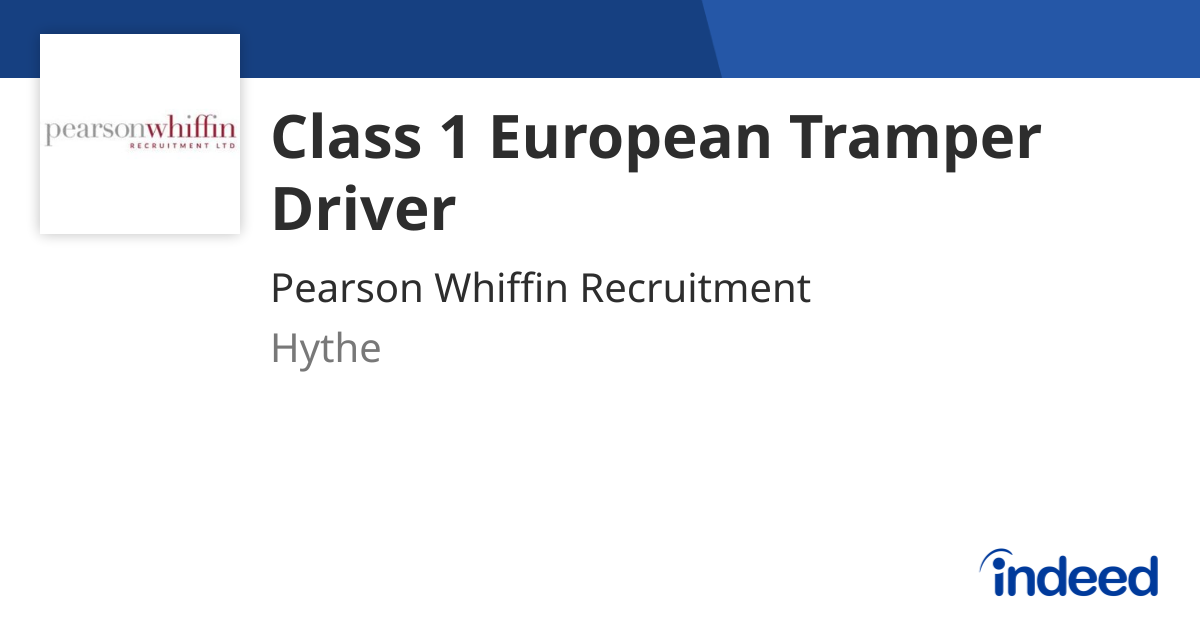 Class 1 European Tramper Driver - Hythe CT21 4JQ - Indeed.com