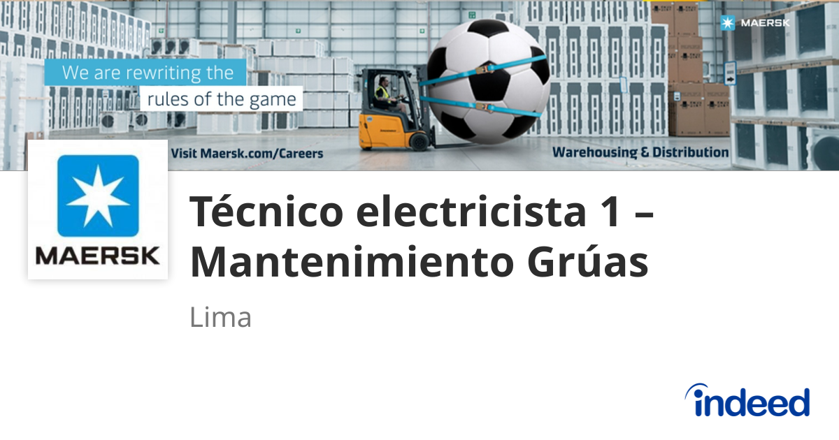 Técnico electricista 1 – Mantenimiento Grúas - Lima, Lima - Indeed.com